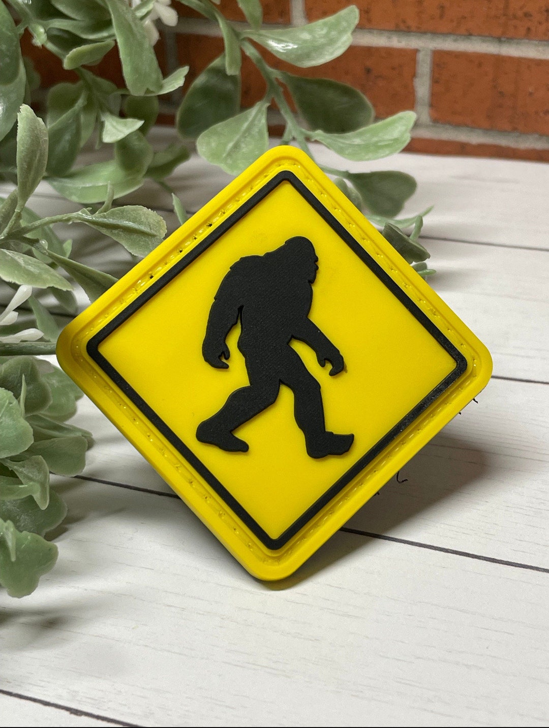 3D PVC Bigfoot Crossing Patch - Sasquatch Tactical Morale Rubber PVC Patch Hook Backed - Etsy