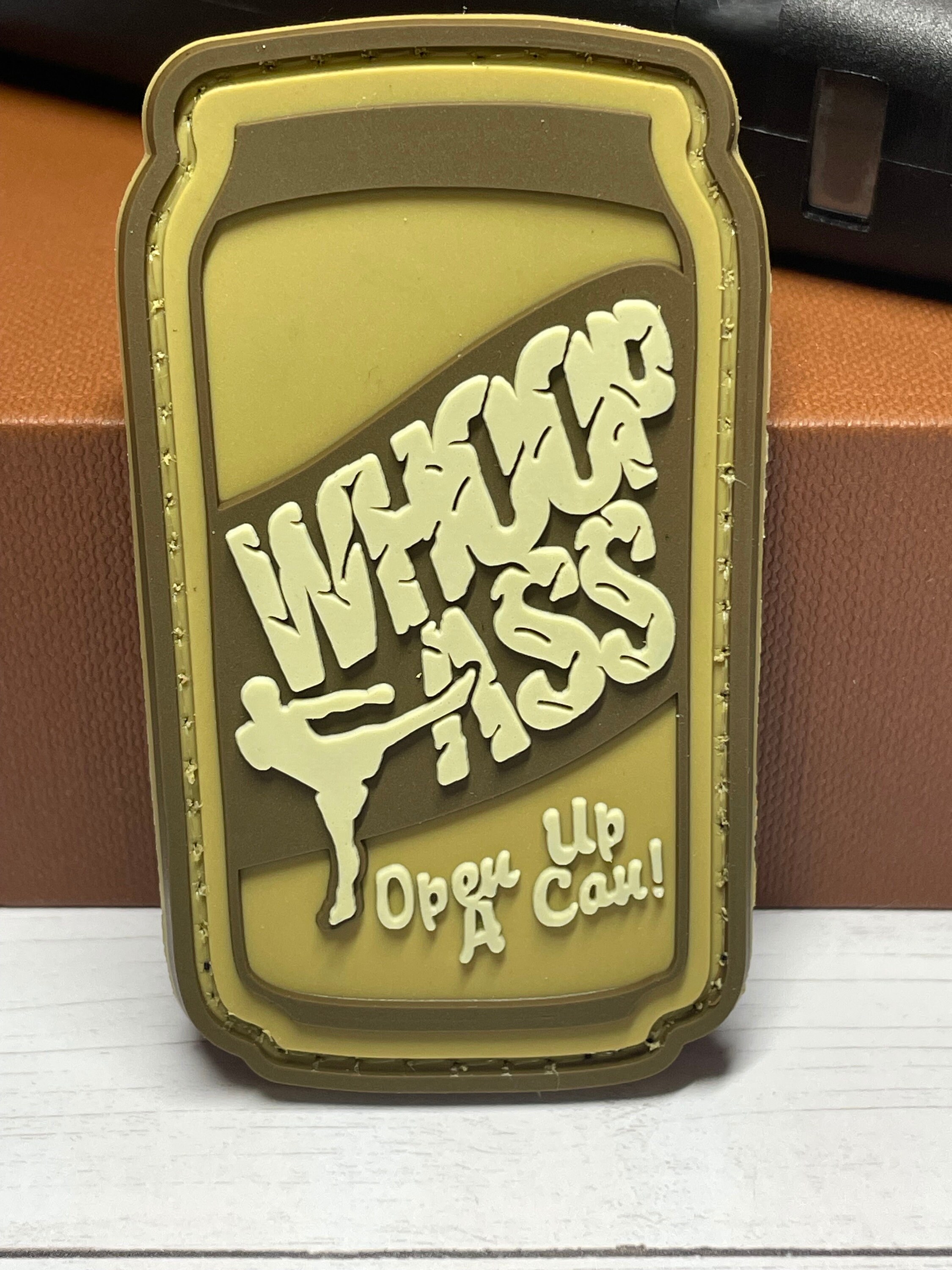 PVC Tactical Patch - Tactical Morale Whoop Ass Patch - Rubber Gun Open ...