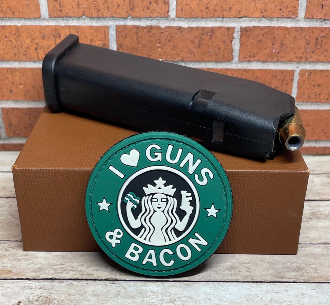 PVC Tactical Patch I Love Guns and Bacon Morale Gun Patch Hook Backed ...