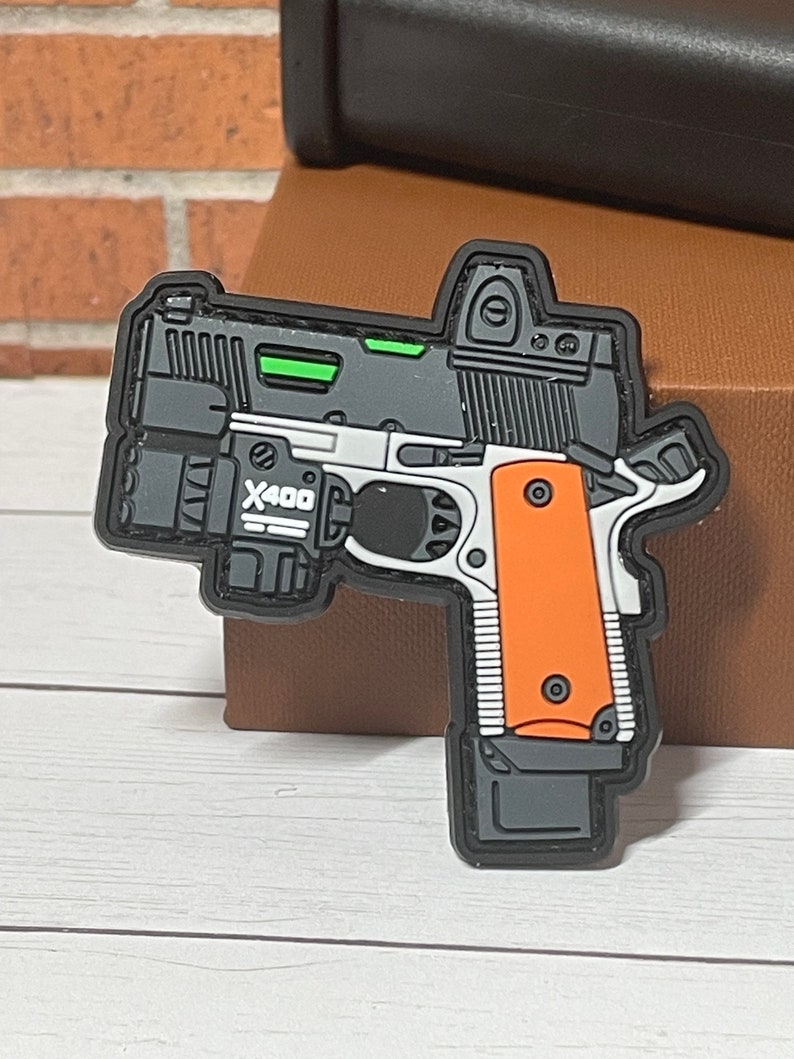 Glock 1911 PVC Gun Patch 2PC Set Tactical Morale Military Pistol Patch Set Handgun Hook Backed ...