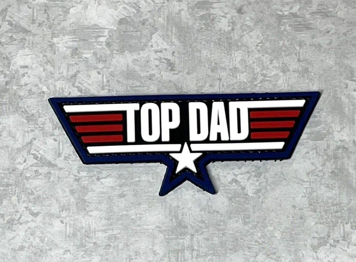 Top Dad Top Gun PVC Patch Tactical Morale Air Force Rubber Patch Hook ...