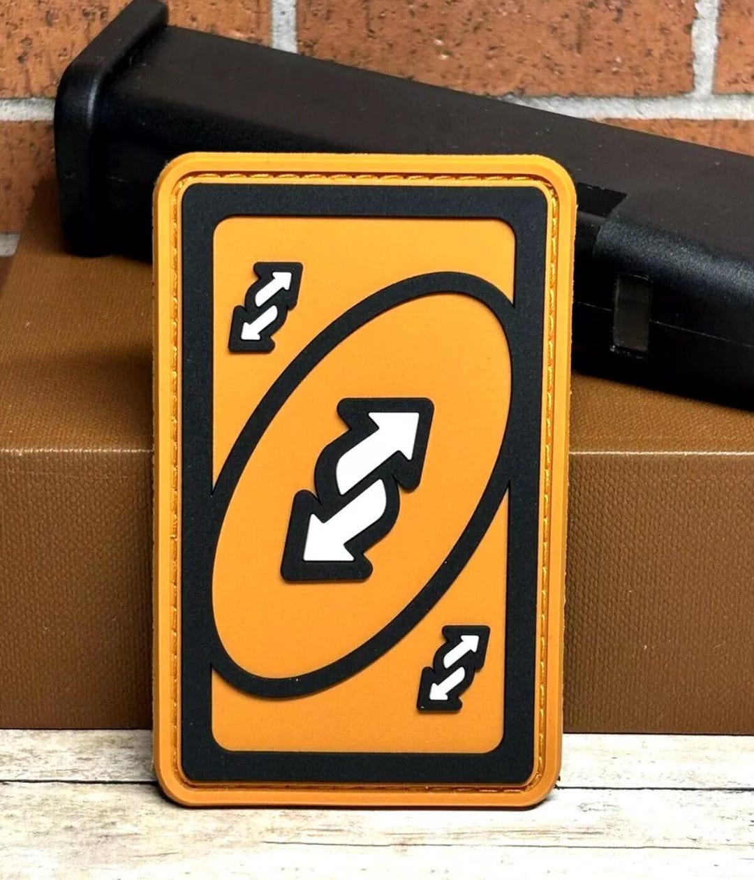 PVC Uno Reverse Card Patch Tactical Morale Patch Uno Card Orange Patch ...