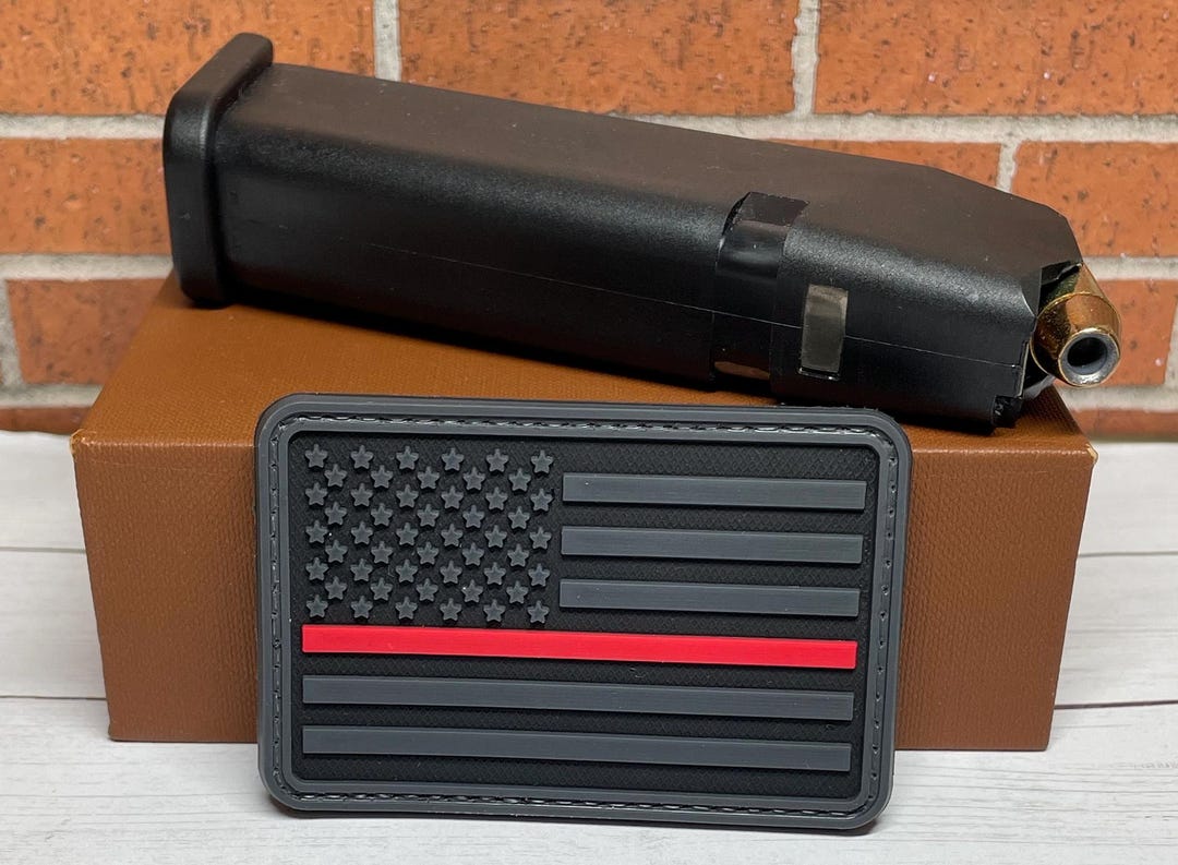 PVC Tactical Patch - USA Thin Red Line Flag Patch - Morale Gun ...