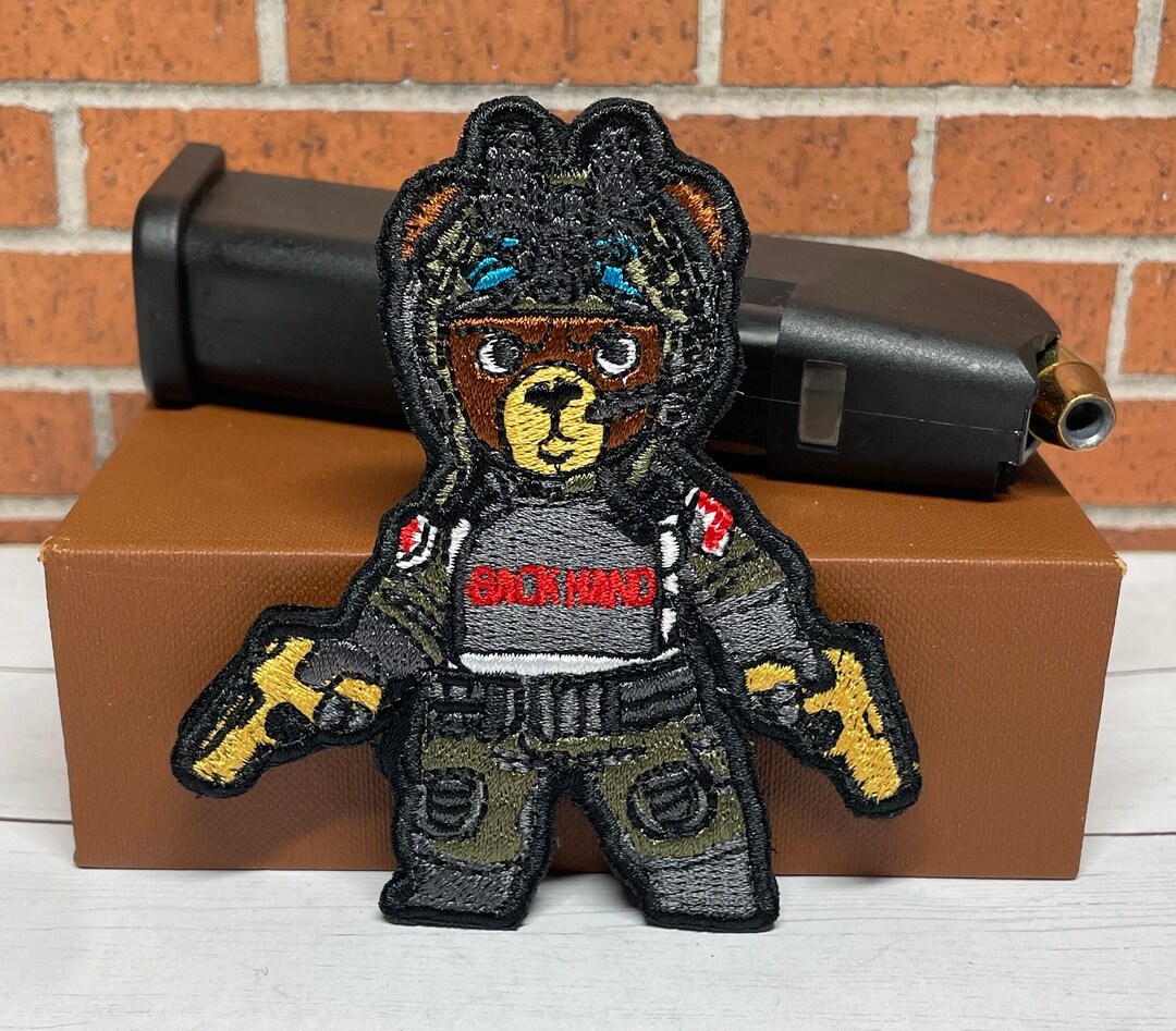 Tactical Bear Gun Patch - Tactical Morale Patch - Embroidered Hook Loop ...