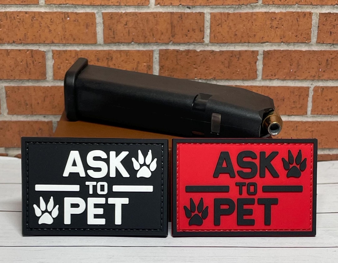 PVC Tactical Patch - Ask to Pet Patch - Canine Service Dog Patch - Etsy