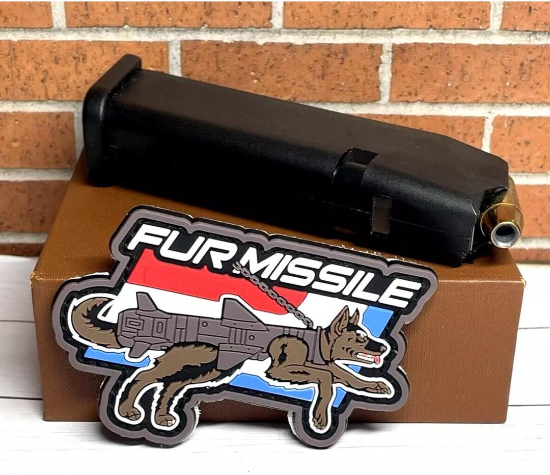 PVC Tactical Patch - Fur Missile Patch - Gun Fur Missile Canine Dog Patch - Etsy