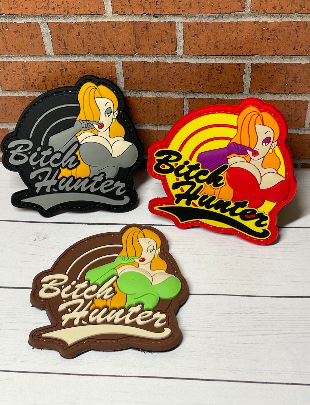 3D Bitch Hunter PVC Patch - Tactical Morale Hook Backed Rubber Gun Patch - Etsy