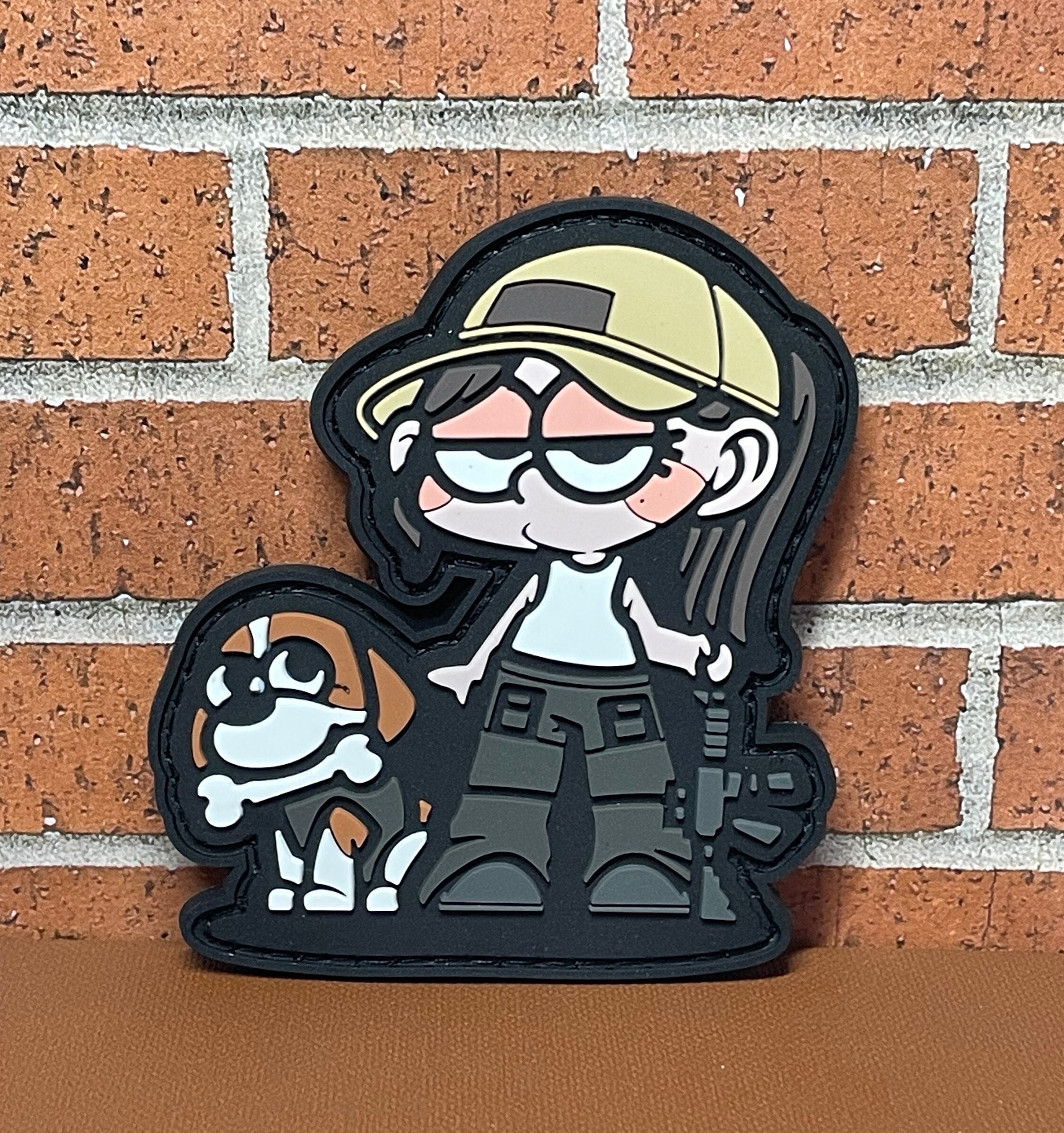 PVC Tactical Patch Girl and Dog Gun Patch Morale Survival Patch - Etsy