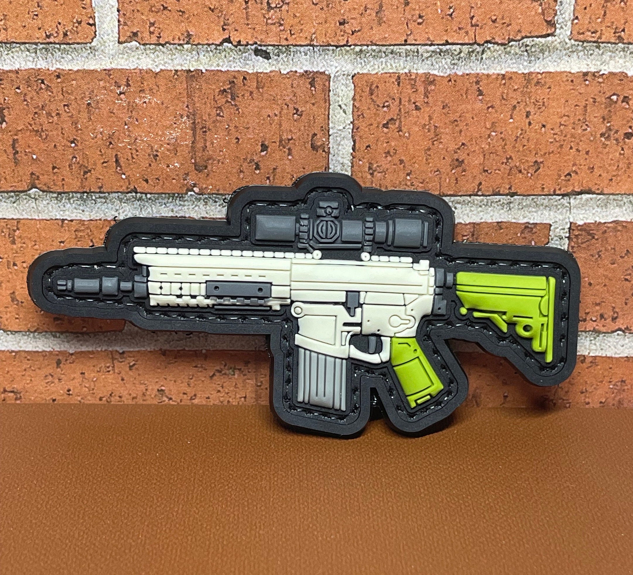 Assault Rifle Tactical PVC Gun Patch Ar15 Gun Patch Hook Backed Ar-15 ...