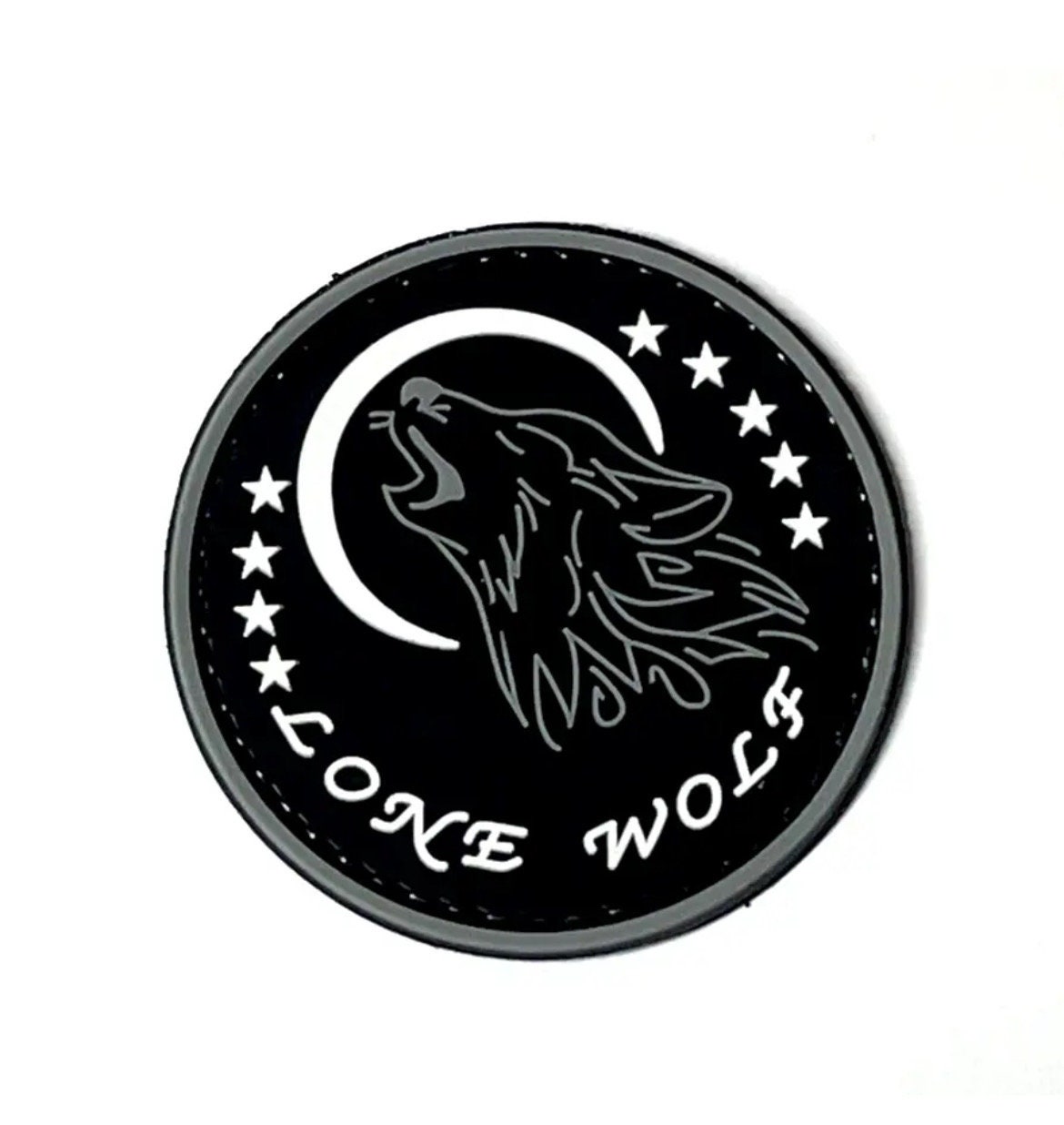 Tactical Lone Wolf Patch, PVC Wolf Morale Military Rubber Gun PVC Patch ...
