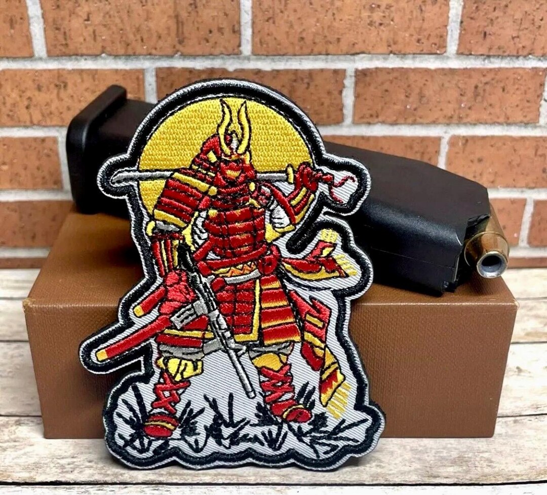 Tactical Samurai Patch Embroidered Sword Samurai Gun Patch Morale Hook ...