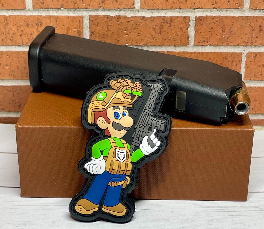 Tactical Luigi PVC Gun Patch - Tactical Morale Patch - Hook Loop Luigi ...