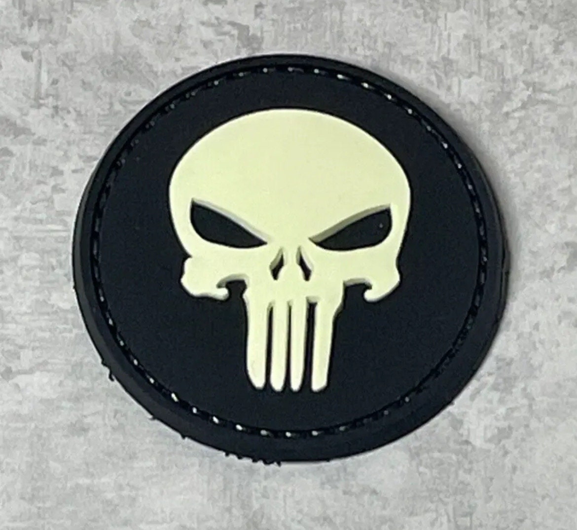 Punisher PVC Tactical Patch Skull Glow in the Dark Rubber Morale Patch ...
