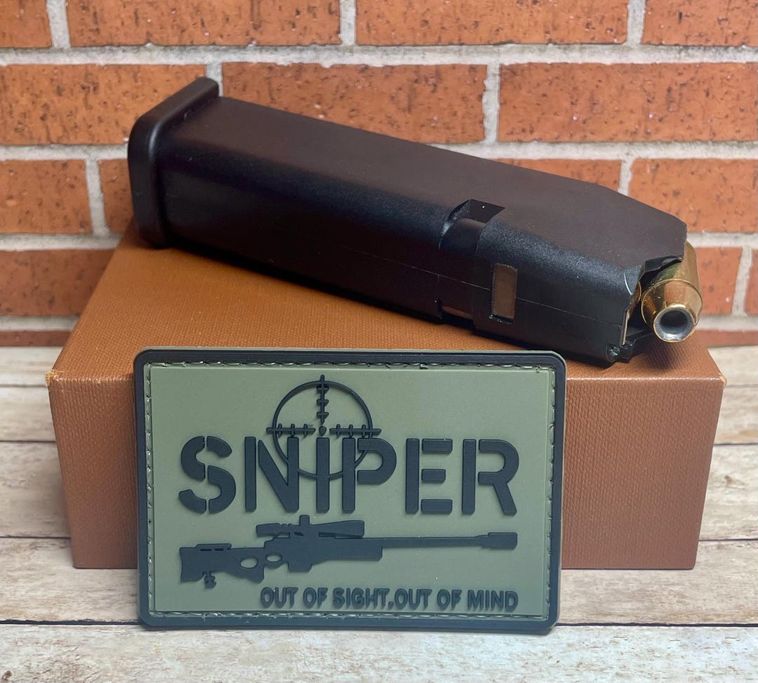 PVC Tactical Patch- Morale Sniper Gun Patch - Hook Backed Military ...