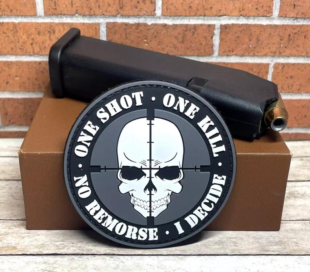 Sniper Rifle Tactical PVC Gun Patch Morale Sniper Skull Patch Assault Rifle One Shot Patch - Etsy