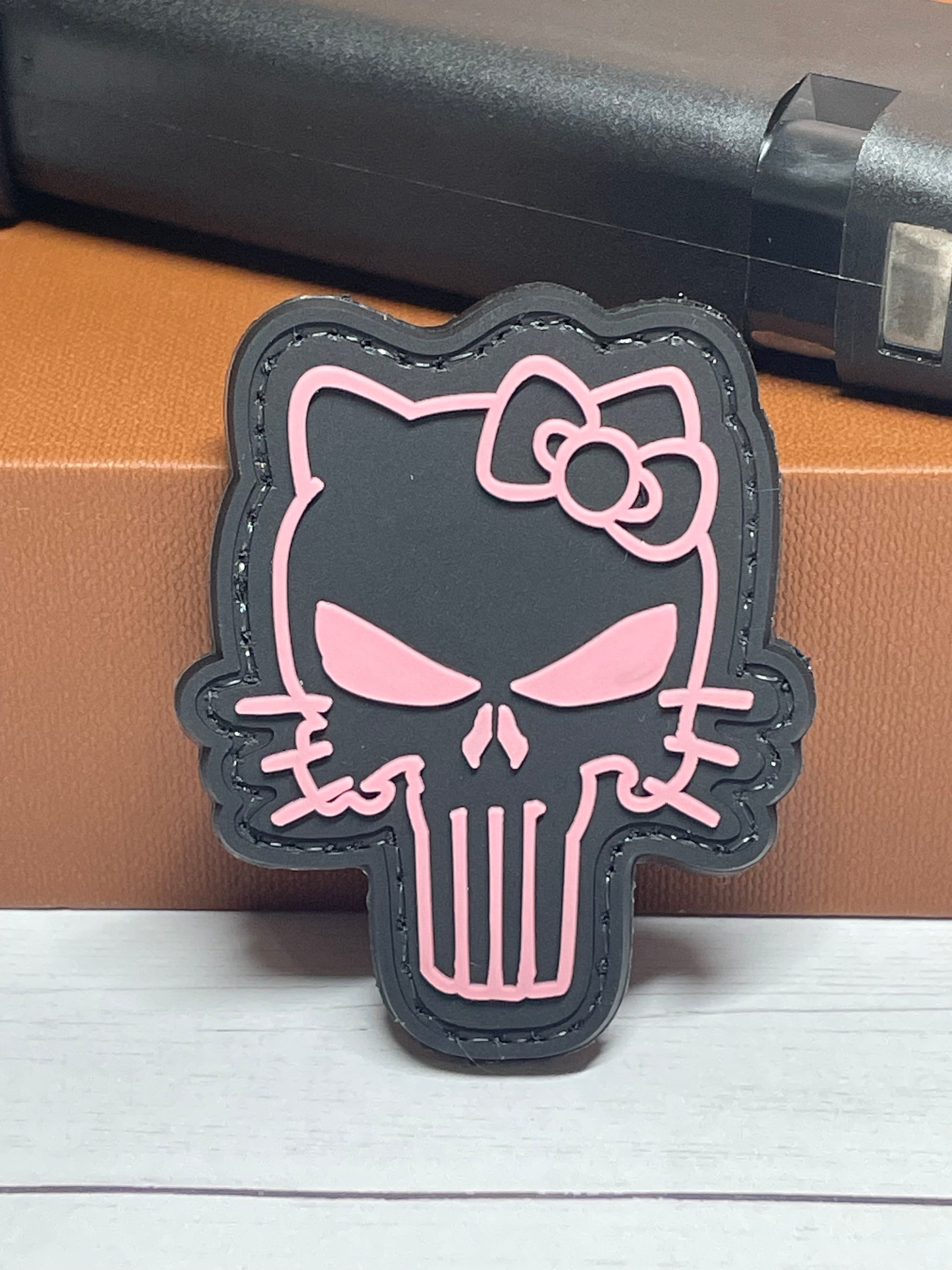 Tactical Punisher Kitty Gun PVC Patch Morale Rubber Warrior Skull Kitty ...