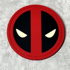 Deadpool PVC Patch Tactical Morale Gun Glow in Dark Eyes Superhero ...