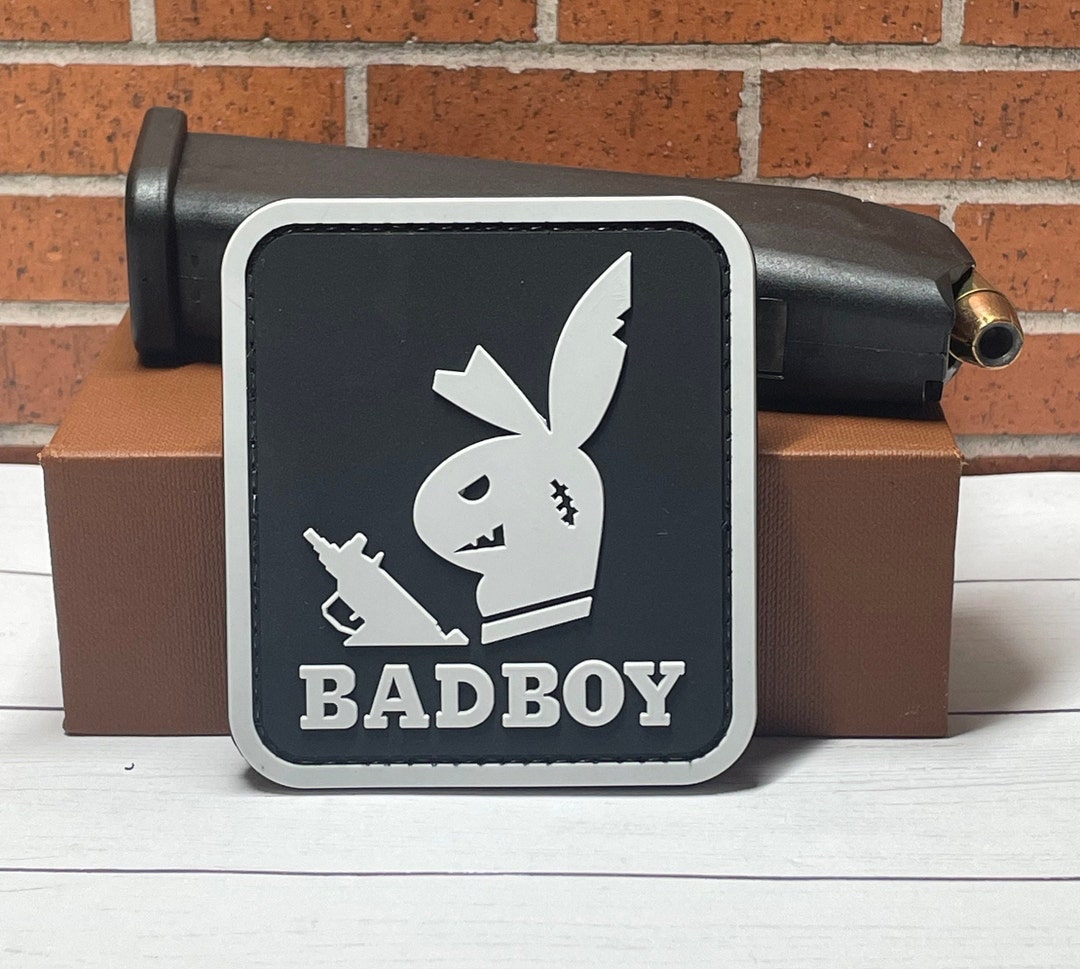Bad Boy Tactical Gun Morale PVC Patch - Bad Boy Bunny Rabbit Gun Rubber ...