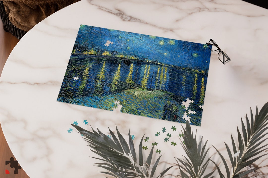 Van Gogh 'starry Night Over Rhône' Famos Painting Puzzle, Mesmerizing ...
