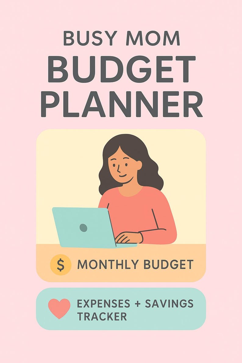 Busy Mom Budget Planner Printable | Minimal Finance Tracker - Etsy