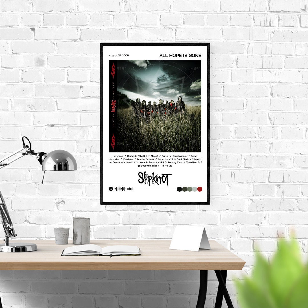 Slipknot, All Hope is Gone, Album Poster, Digital Print, Pop Punk Wall ...