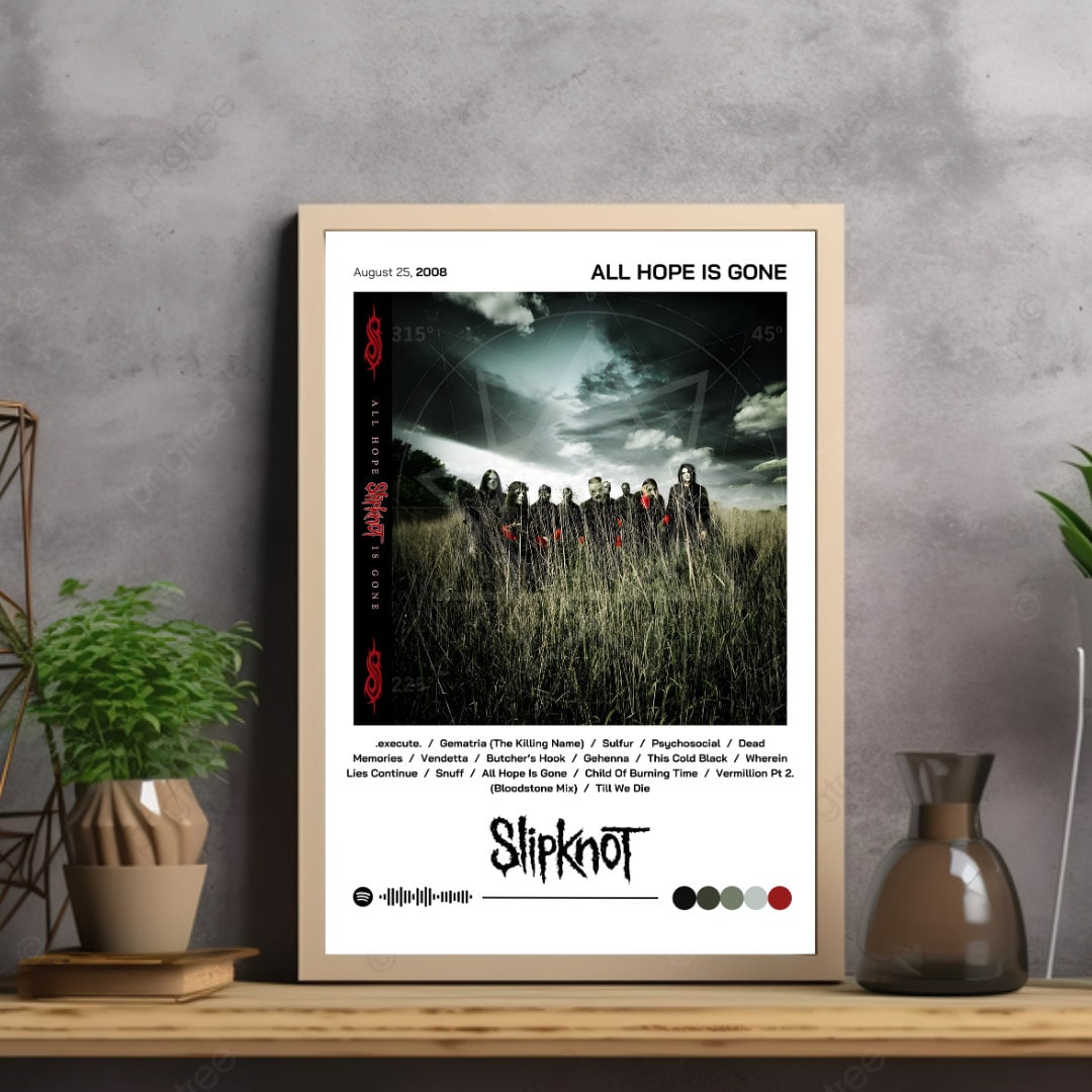 Slipknot, All Hope is Gone, Album Poster, Digital Print, Pop Punk Wall ...