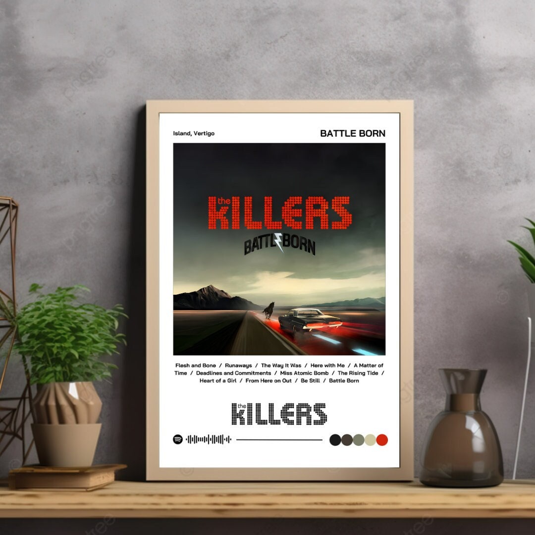 The Killers, Battle Born, Album Poster, Digital Print, Pop Punk Wall ...