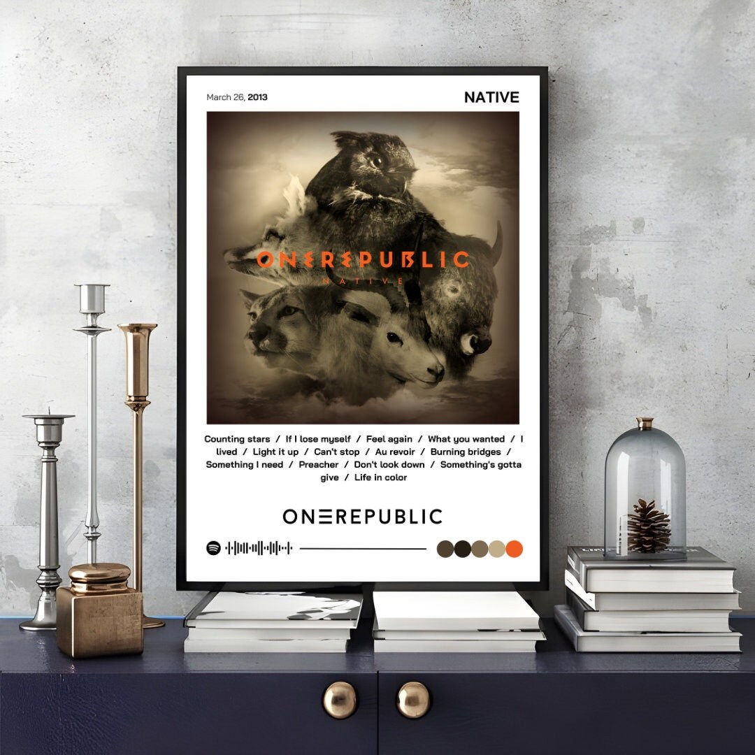 Onerepublic, Native , Album Poster, Digital Print, Pop Punk Wall Art ...
