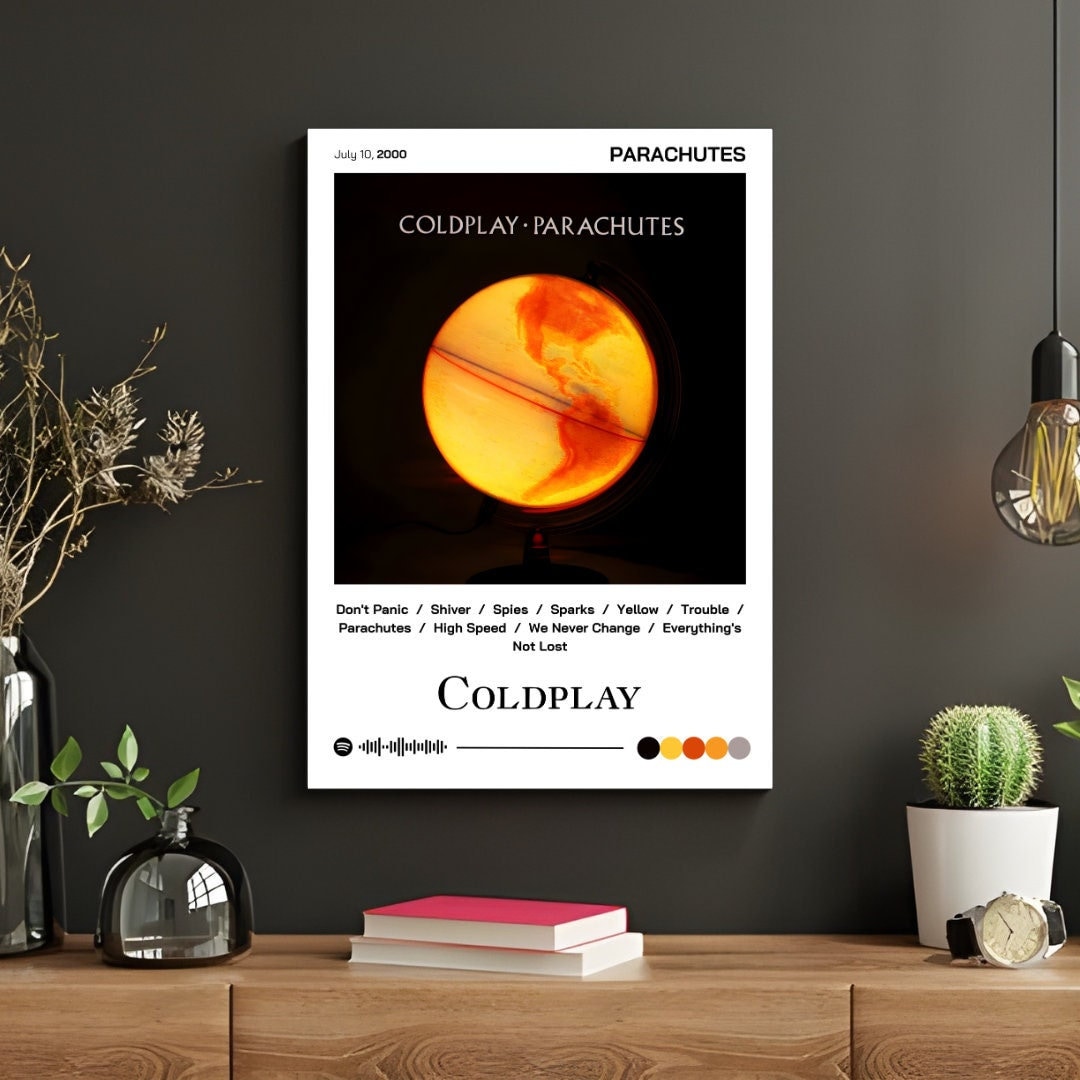 Coldplay, Parachutes, Album Poster, Digital Print, Pop Punk Wall Art ...