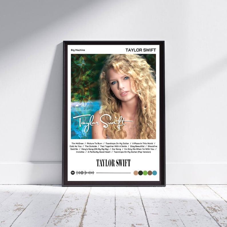 Taylor Swift, Taylor Swift Album Poster, Digital Print, Pop Punk Wall ...
