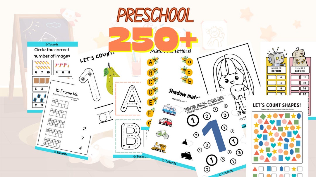 250+ Preschool Educational Printable Toddler Workbook: Instant Download ...