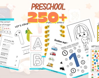 Printable Toddler Worksheets or Toddler Workbook Instant Download ...