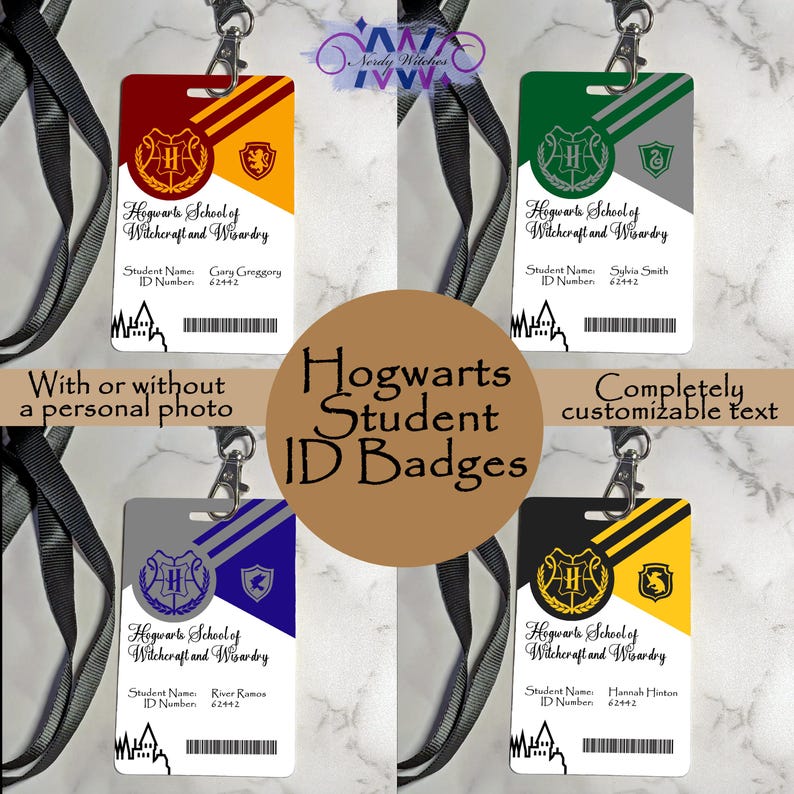 Magic School Student ID Badges, Custom ID Card Lanyards, Personalized ...