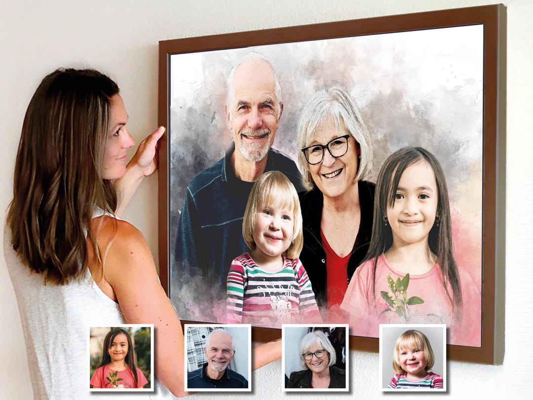 Personalized Photo Merge on Canvas - Combine and Add Deceased Loved One ...