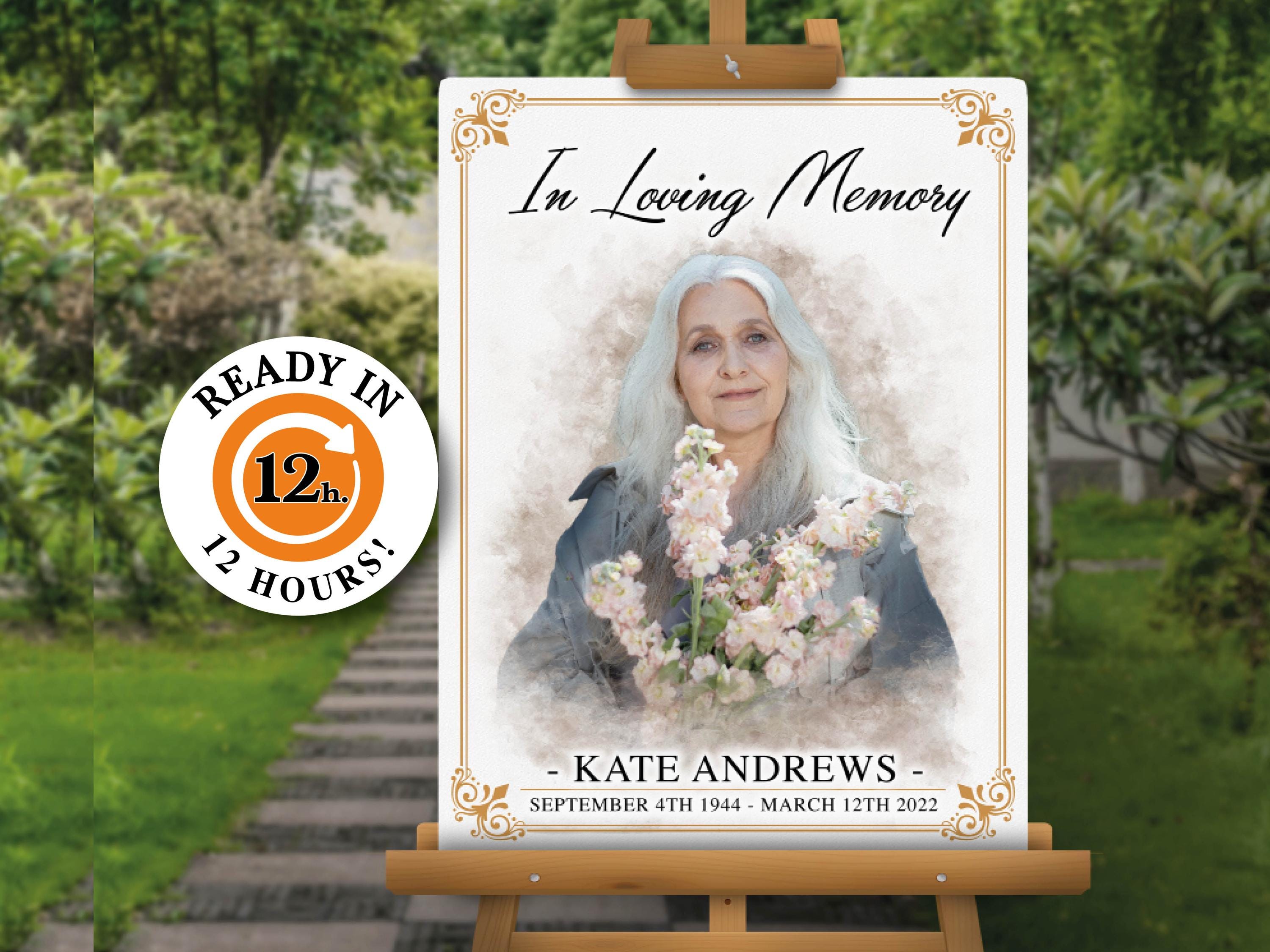 Personalized Funeral Poster: in Loving Memory Photo Display - Etsy