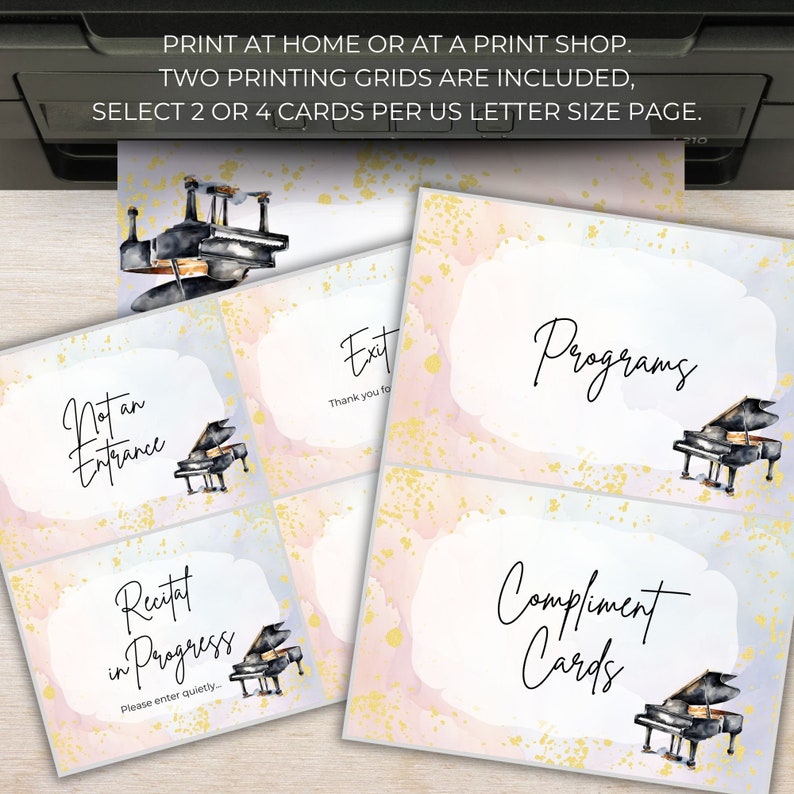 Piano Recital Signs, Door or Table Signage to Guide Audience, Welcome ...