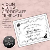 EDITABLE Piano Recital Music Certificate Concert Template - Printable ...