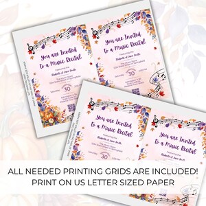Music Recital Bundle, Event Planning Templates, Sign Up, Invitation ...