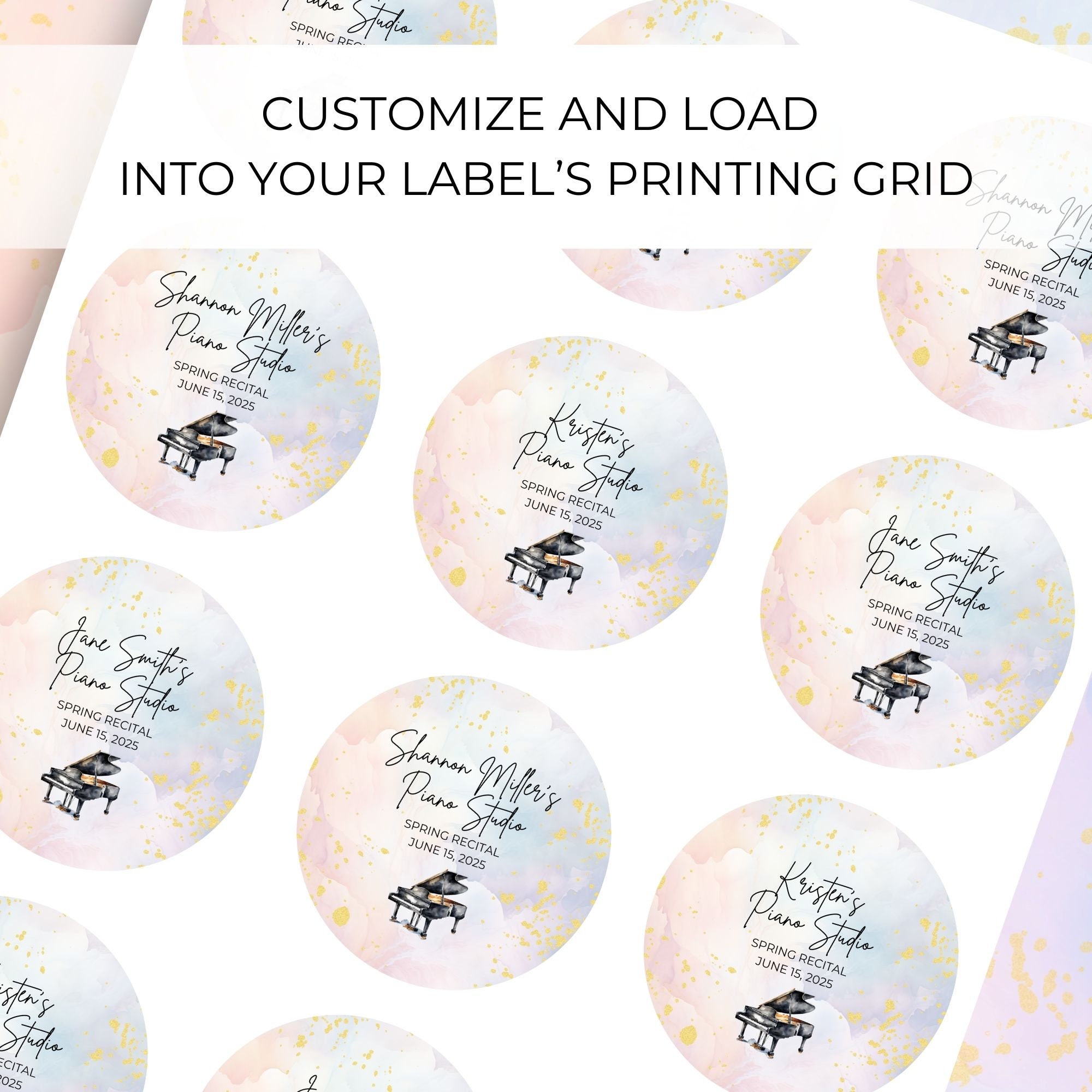 Piano Recital Sticker Template, Achievement Reward for Music Students ...