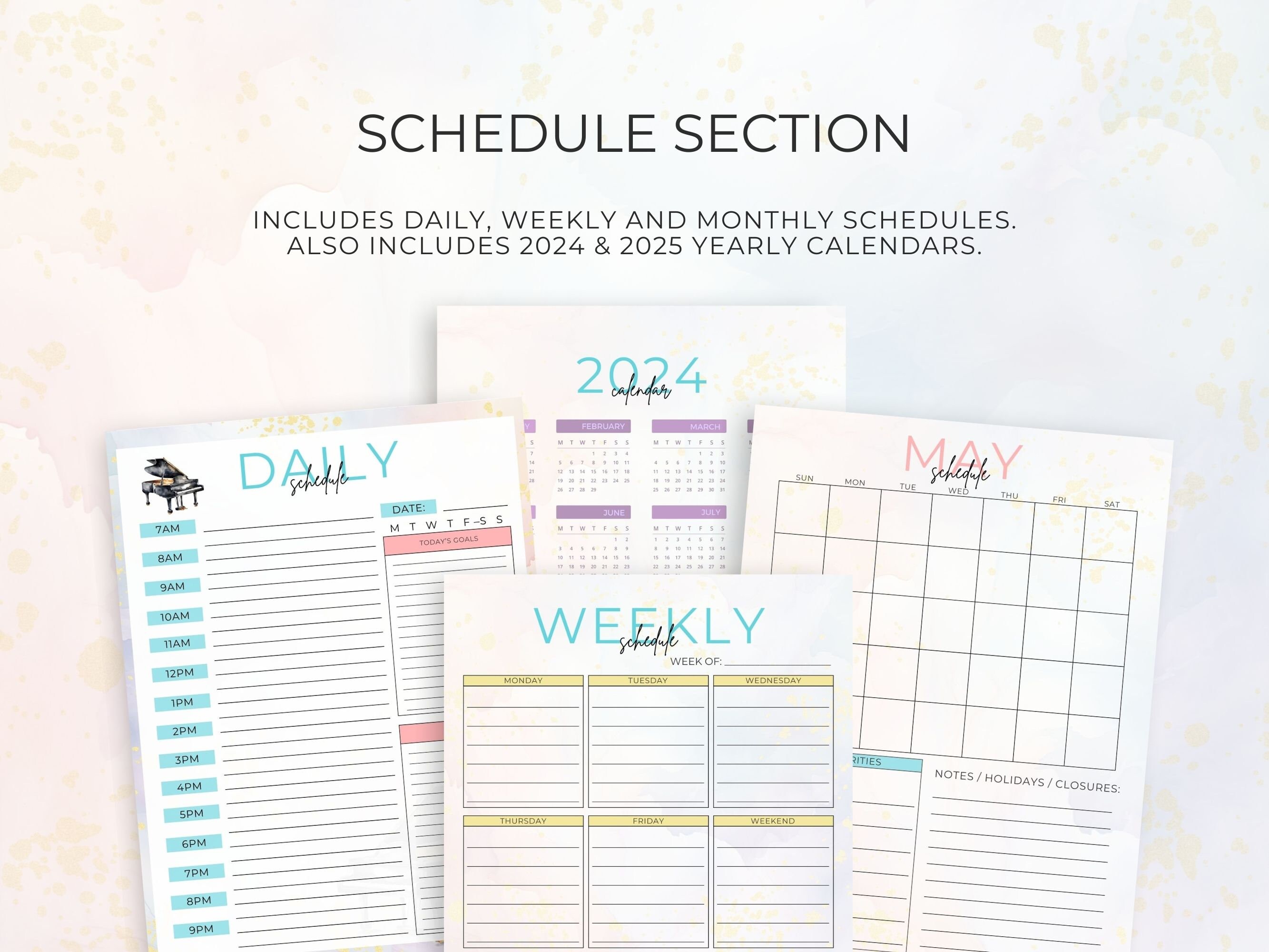Piano Teacher Planner, Printable Resource for Music Lesson Organization ...
