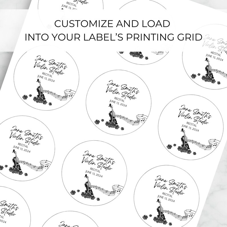 Violin Recital Sticker Template, Minimalist Achievement Reward for ...