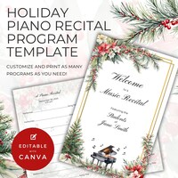 Printable Music Program Template | Student Recital | Piano Recital ...