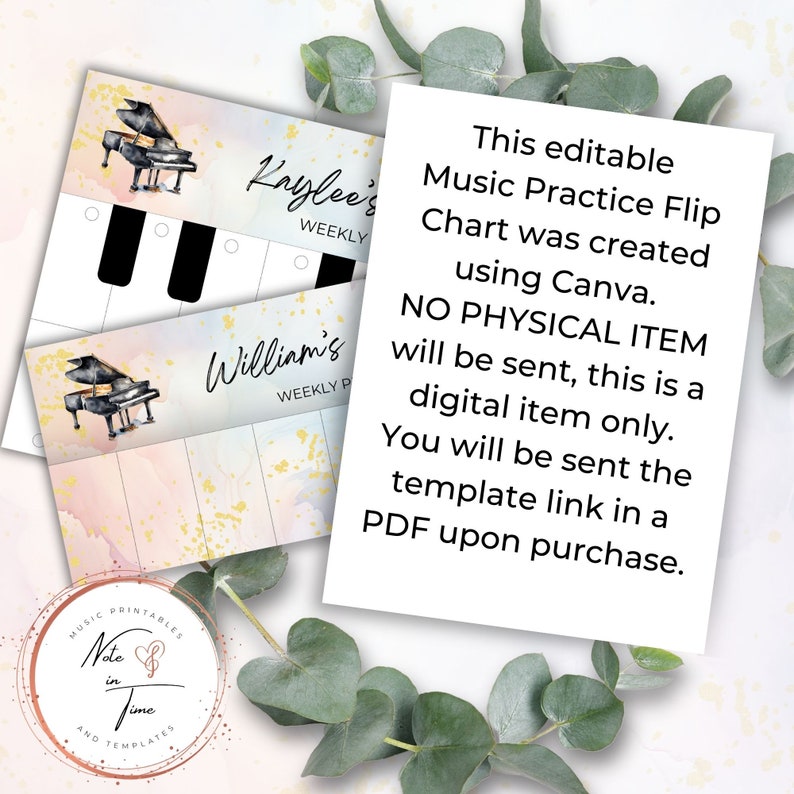 Piano Practice Flip Chart, for Kids Music Habits, Tracker Sheet ...