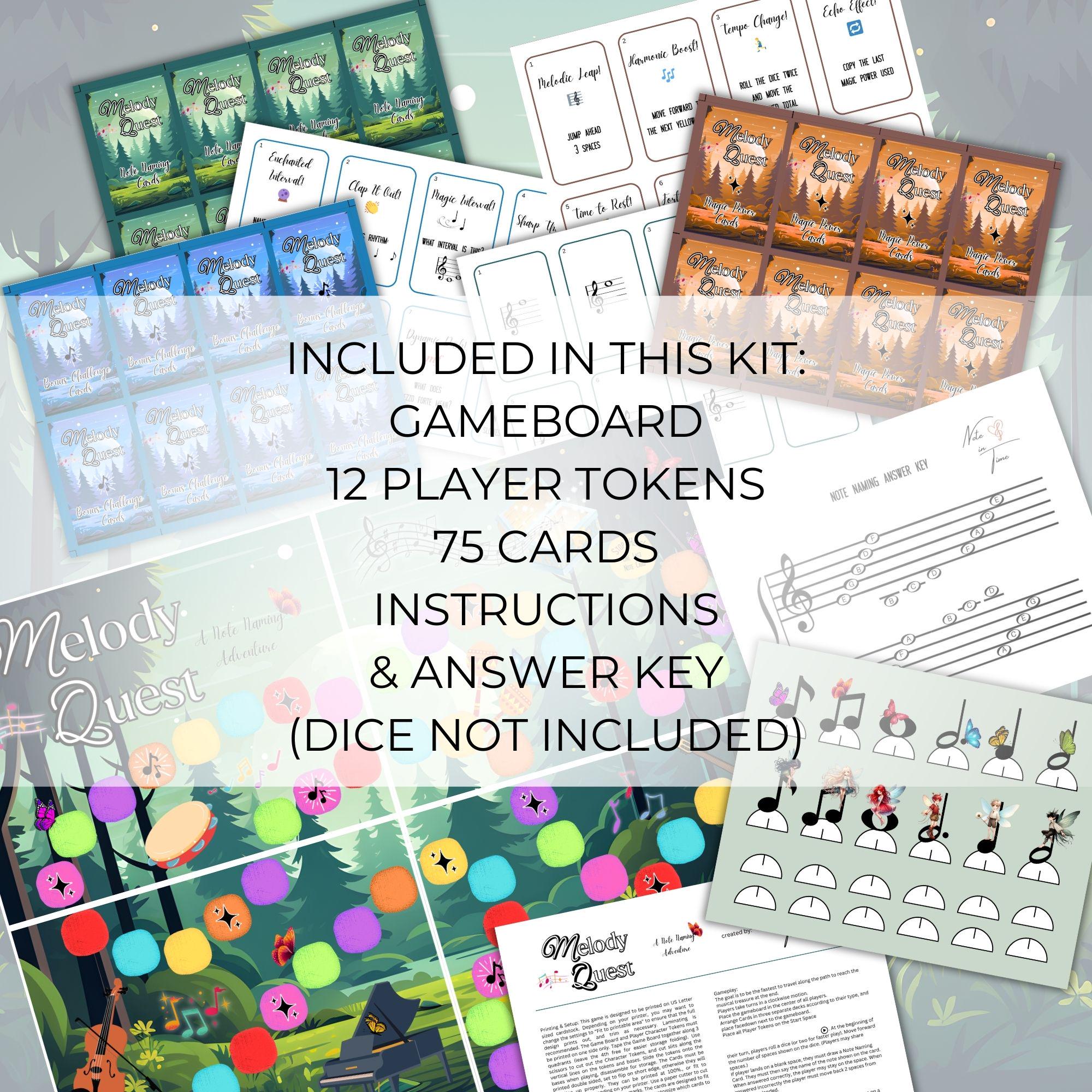 Music Note Naming Game, Melody Quest, Fun Theory Adventure, Printable ...