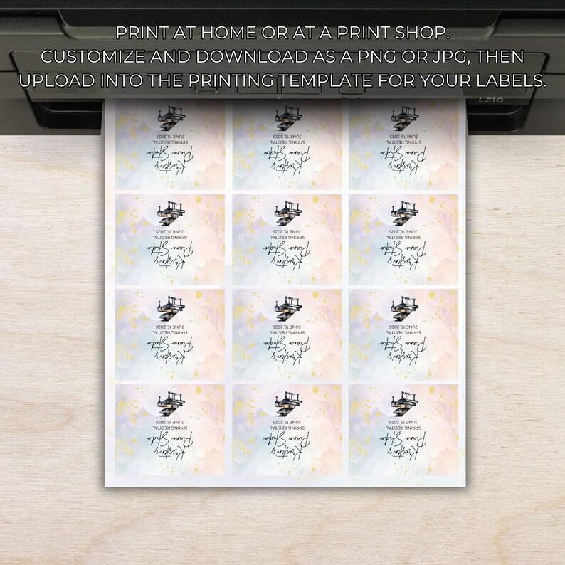 Piano Recital Sticker Template, Achievement Reward for Music Students ...