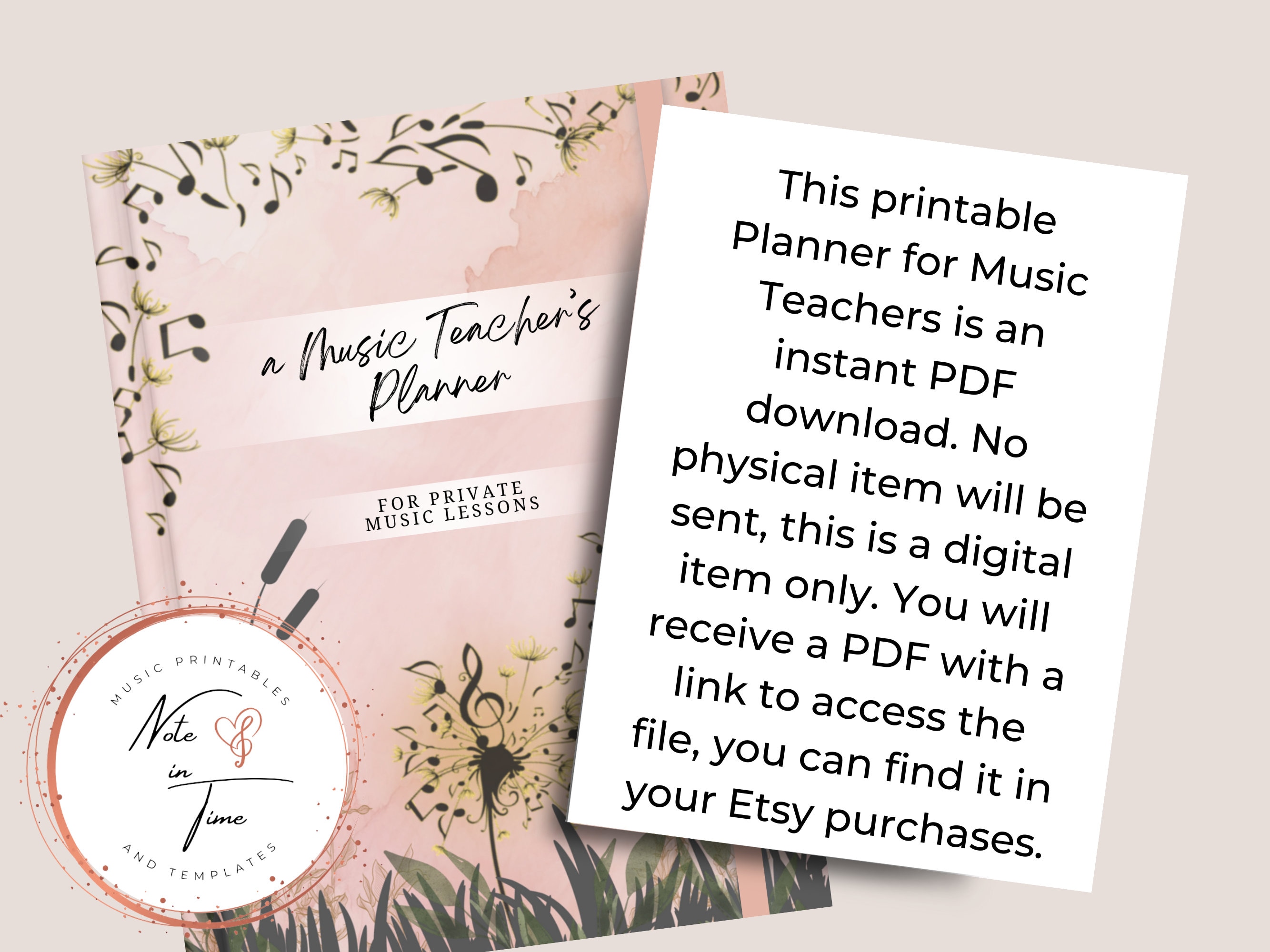 Piano Teacher Planner, Printable Resource for Music Lesson Organization ...