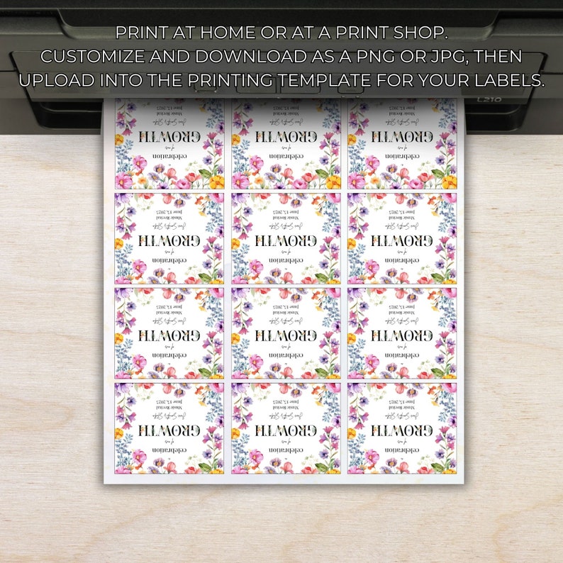 Music Recital Sticker Template, Wildflower Floral, Achievement Reward ...