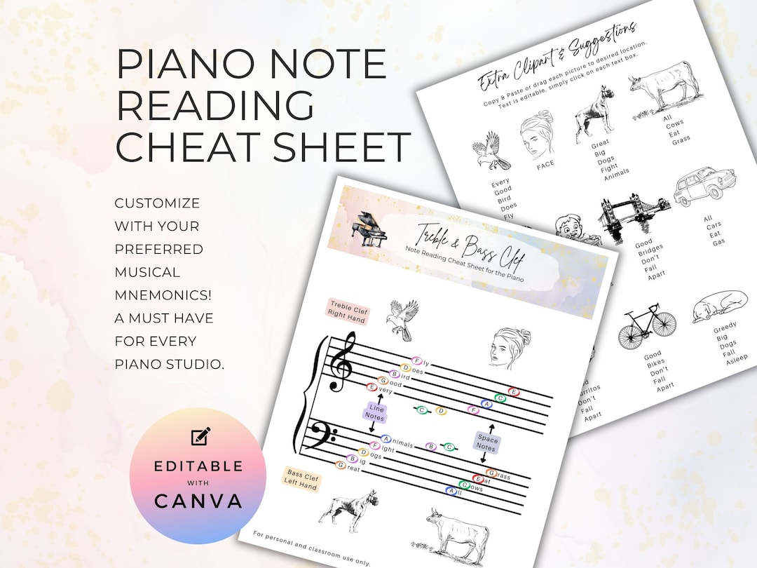 Piano Note Reading Chart, Teacher Resource, Sheet Music Theory ...
