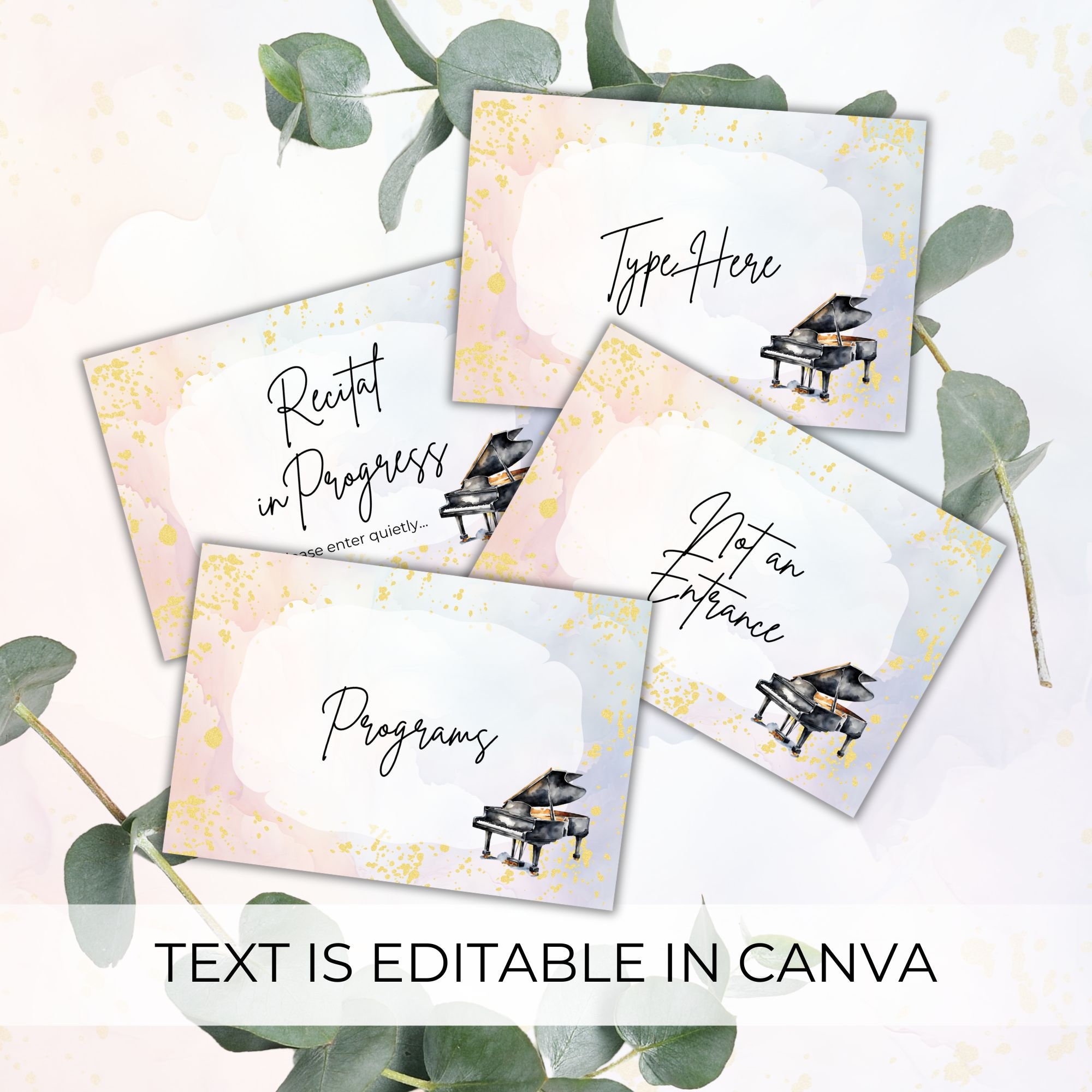 Piano Recital Signs, Door or Table Signage to Guide Audience, Welcome ...