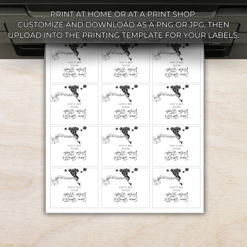 Violin Recital Sticker Template, Minimalist Achievement Reward for ...